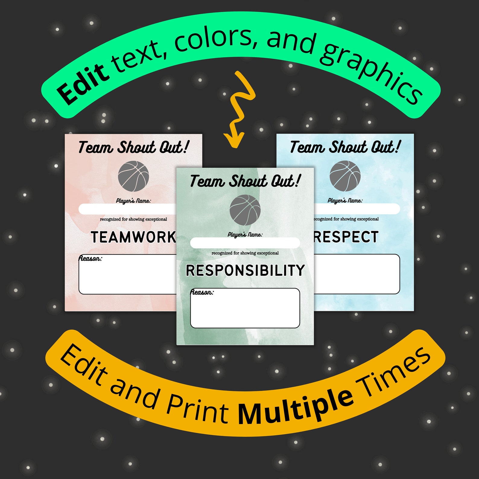 Basketball Player Shout Outs, Basketball Team Awards, Editable ...
