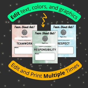 Basketball Player Shout Outs, Basketball Team Awards, Editable ...