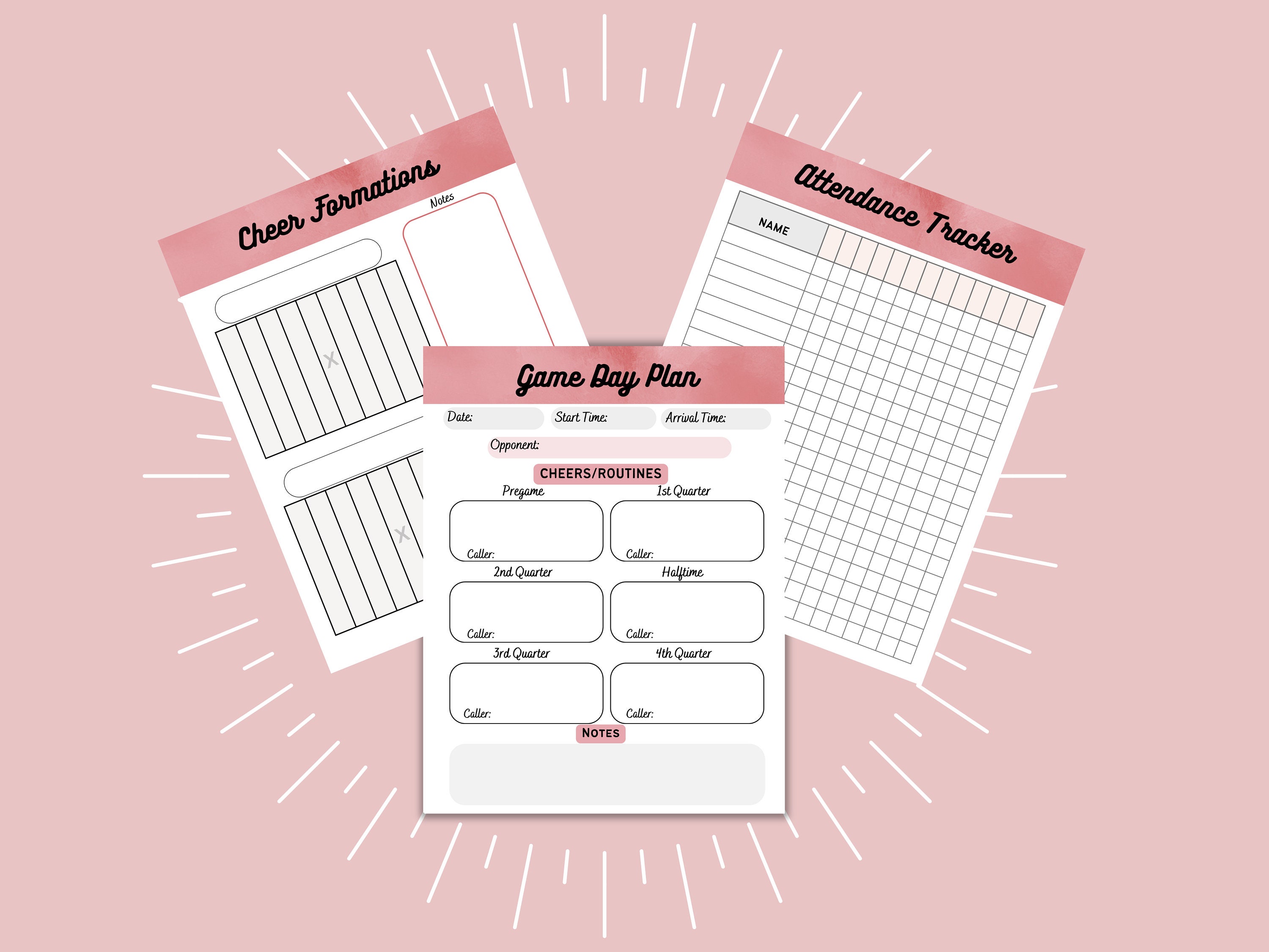 Cheer Coach Planner, Printable Cheer Planner, Cheer Season Planner ...