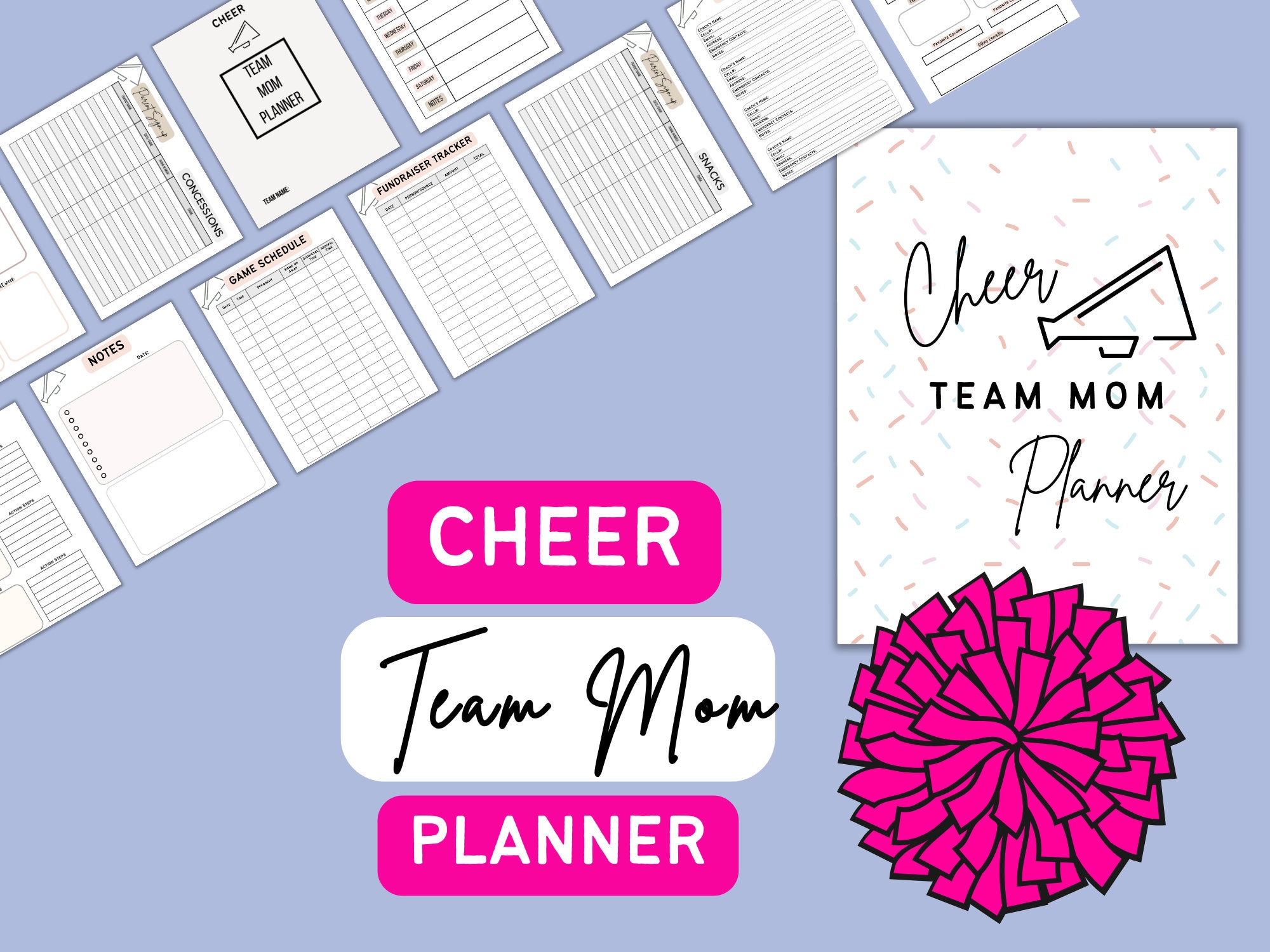 Cheer Mom Planner, Team Mom Planner, Cheer Planner, Printable Planner ...
