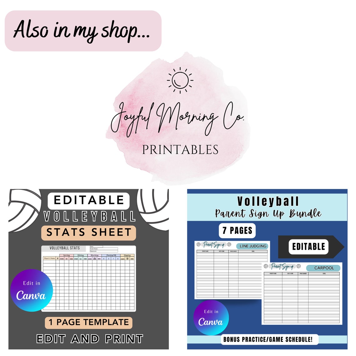 Editable Volleyball Sign Up, Editable Volleyball Schedule, Volleyball ...