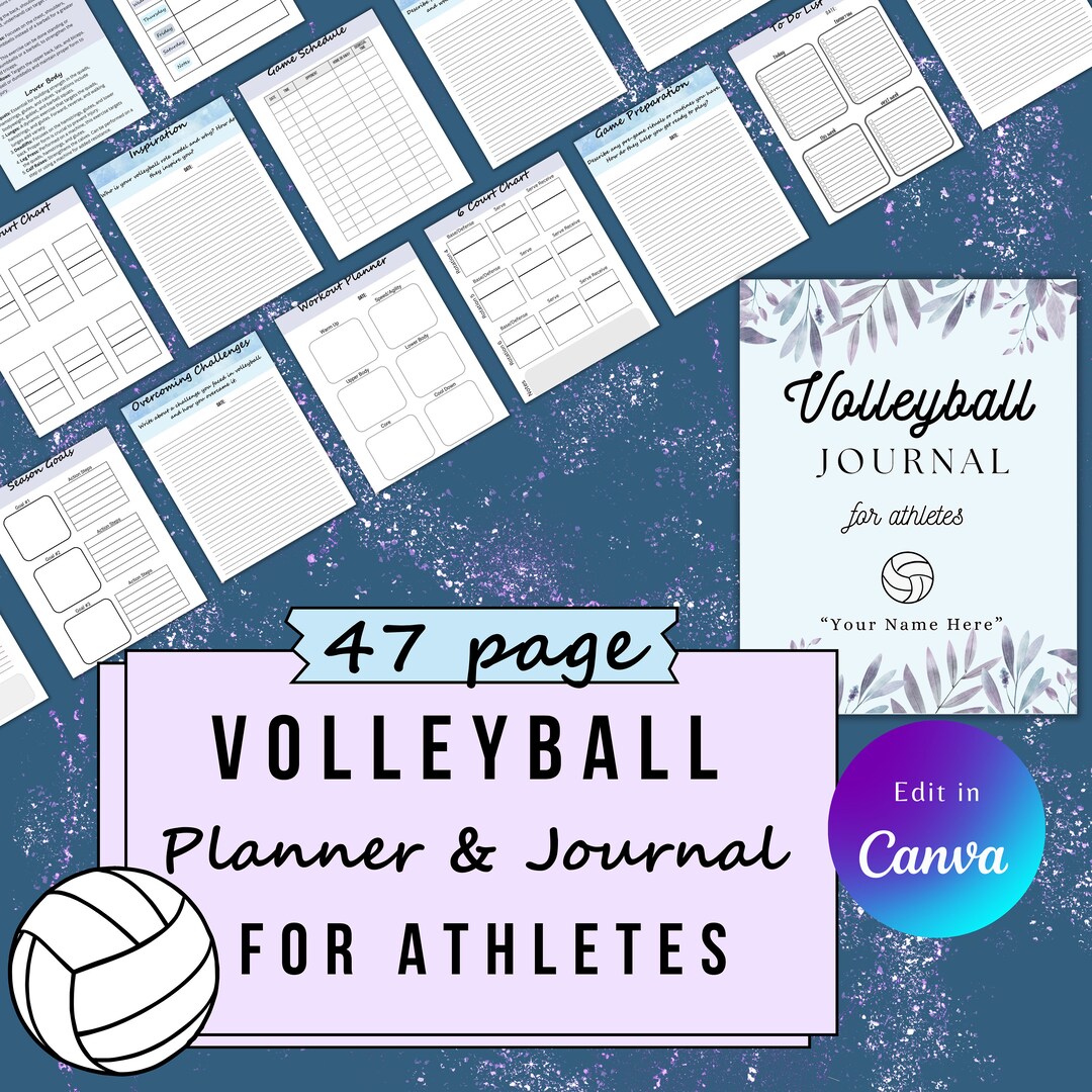 Editable Volleyball Planner and Journal, Volleyball Planner for ...