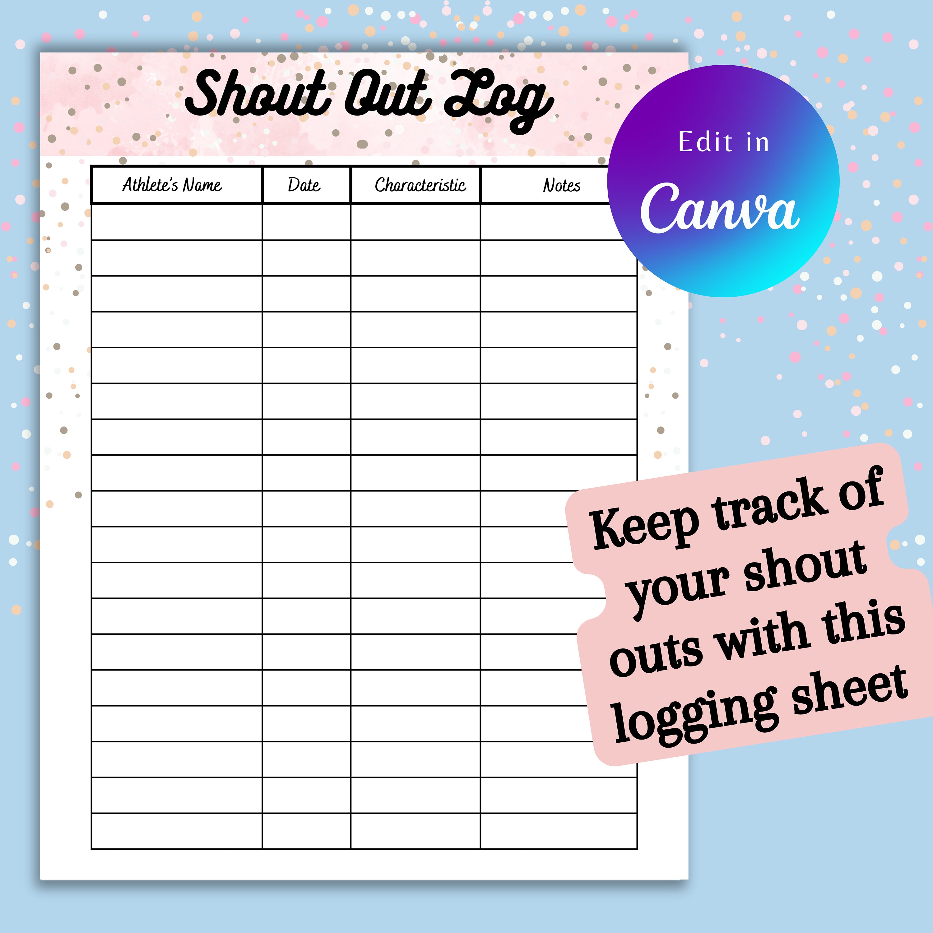 Editable Dance Team Shout Outs, Dance Team Awards, Editable Dance ...