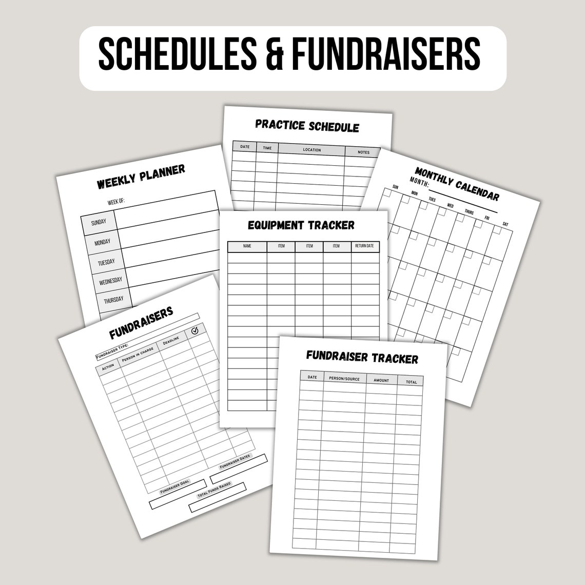 PDF Football Coach Planner, Printable Football Planner, Football Season ...