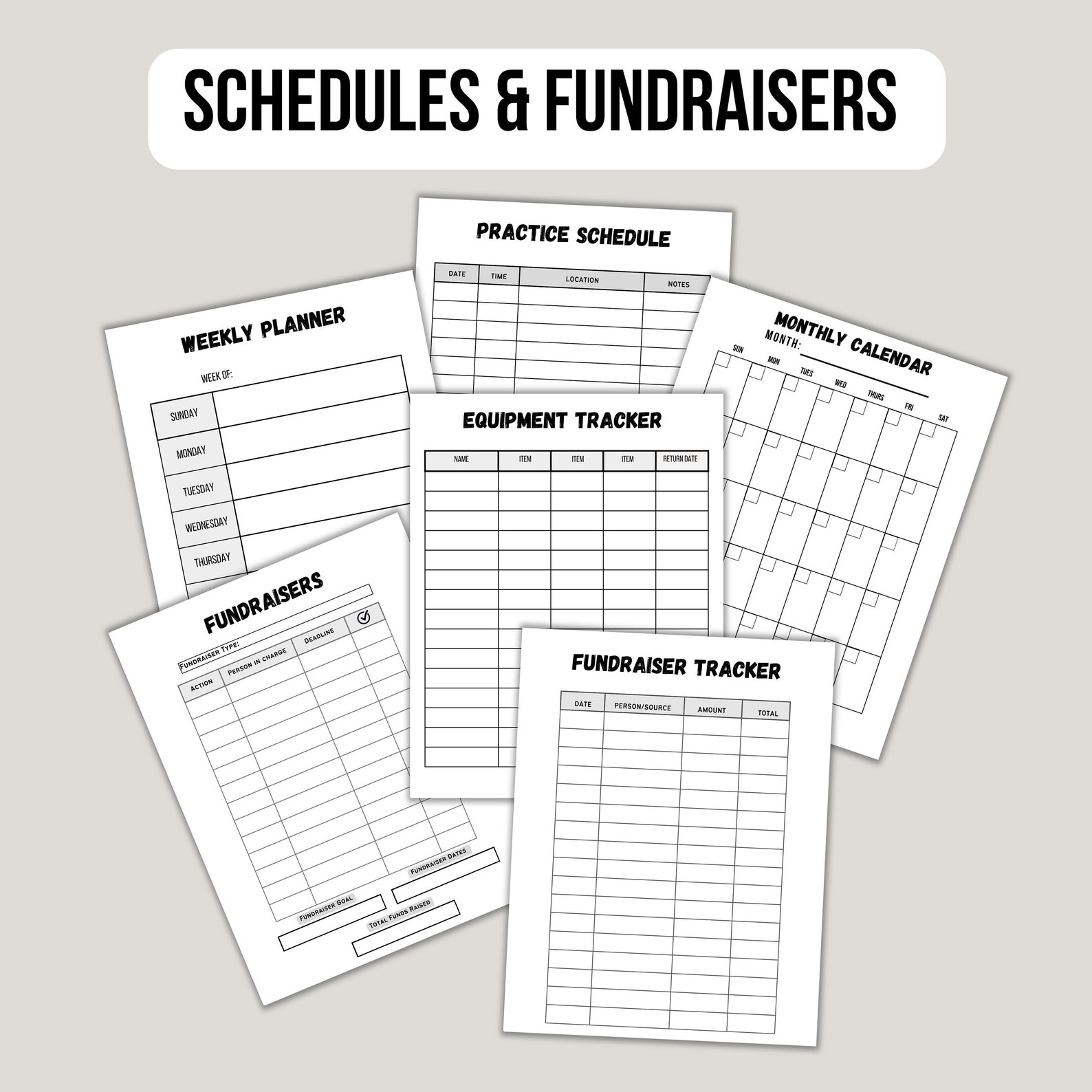 PDF Football Coach Planner, Printable Football Planner, Football Season ...