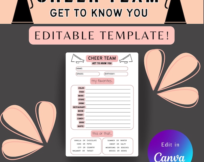 PDF Cheer Coach Planner, Printable Cheer Planner, Cheer Season Planner ...