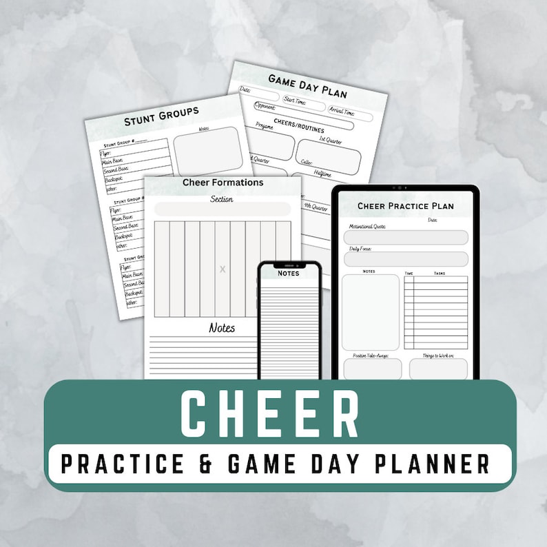 PDF Cheer Practice Planner, Cheer Game Day Planner, Cheer Coach Planner ...