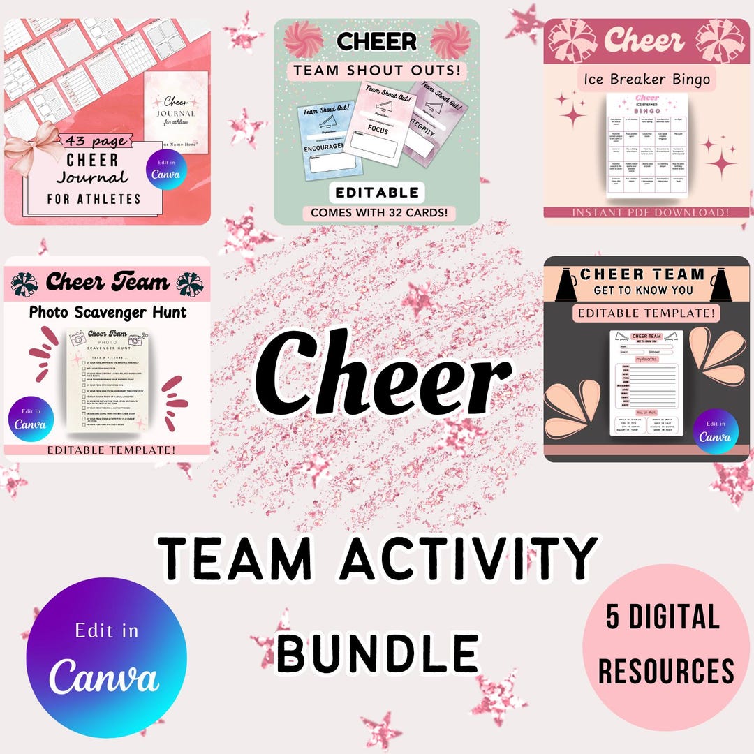 Cheer Team Activity Bundle, Editable Team Activities, Cheer Journal ...