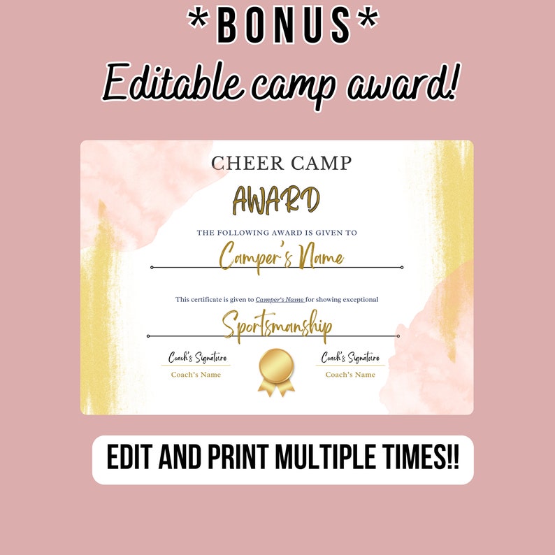 Cheer Camp Planner, Cheer Coach Planner, Cheer Camp Planner for Coaches ...