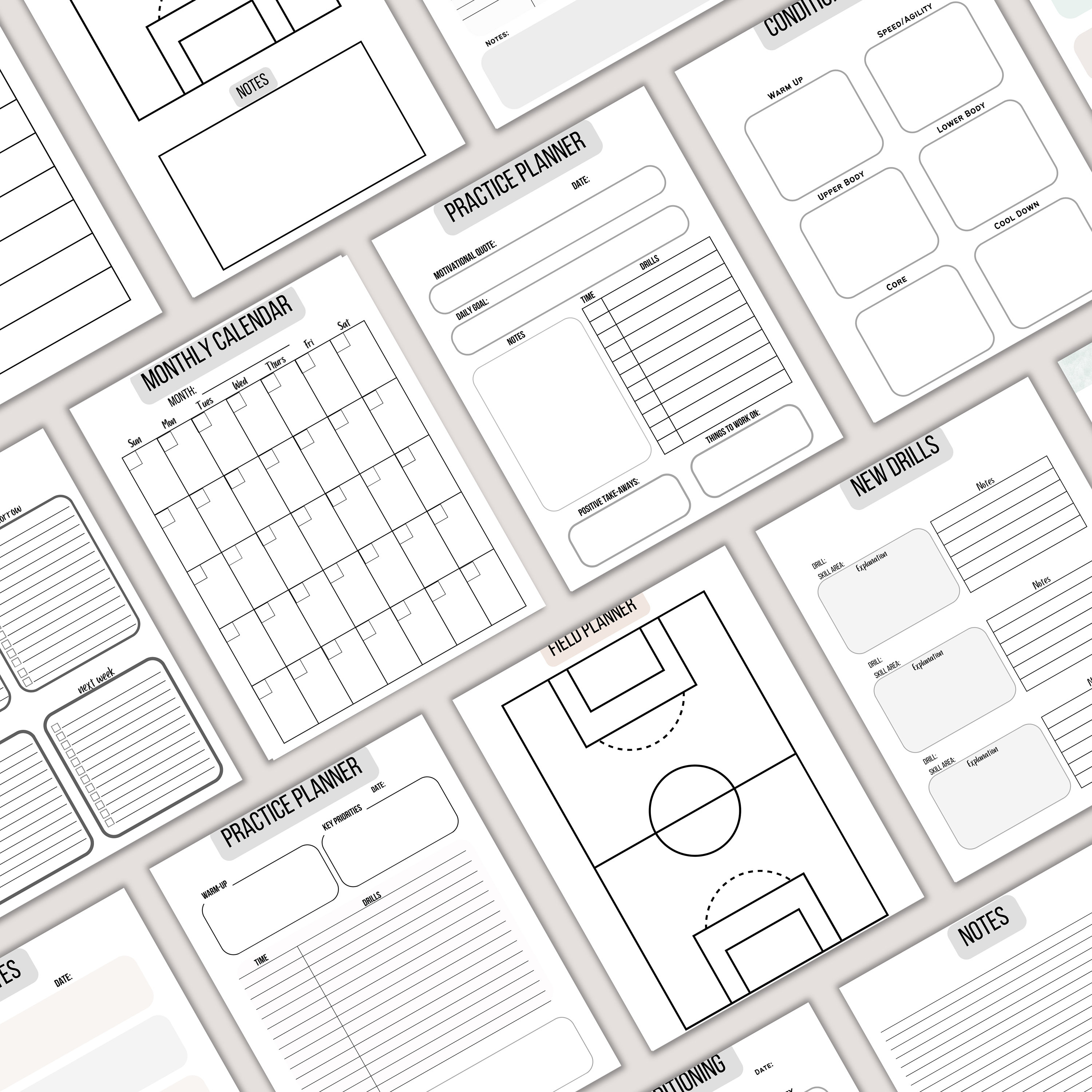 Soccer Practice Planner for Coaches, Soccer Coach Planner, Soccer ...