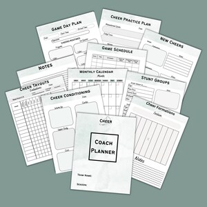 PDF Cheer Coach Planner, Printable Cheer Planner, Cheer Season Planner ...