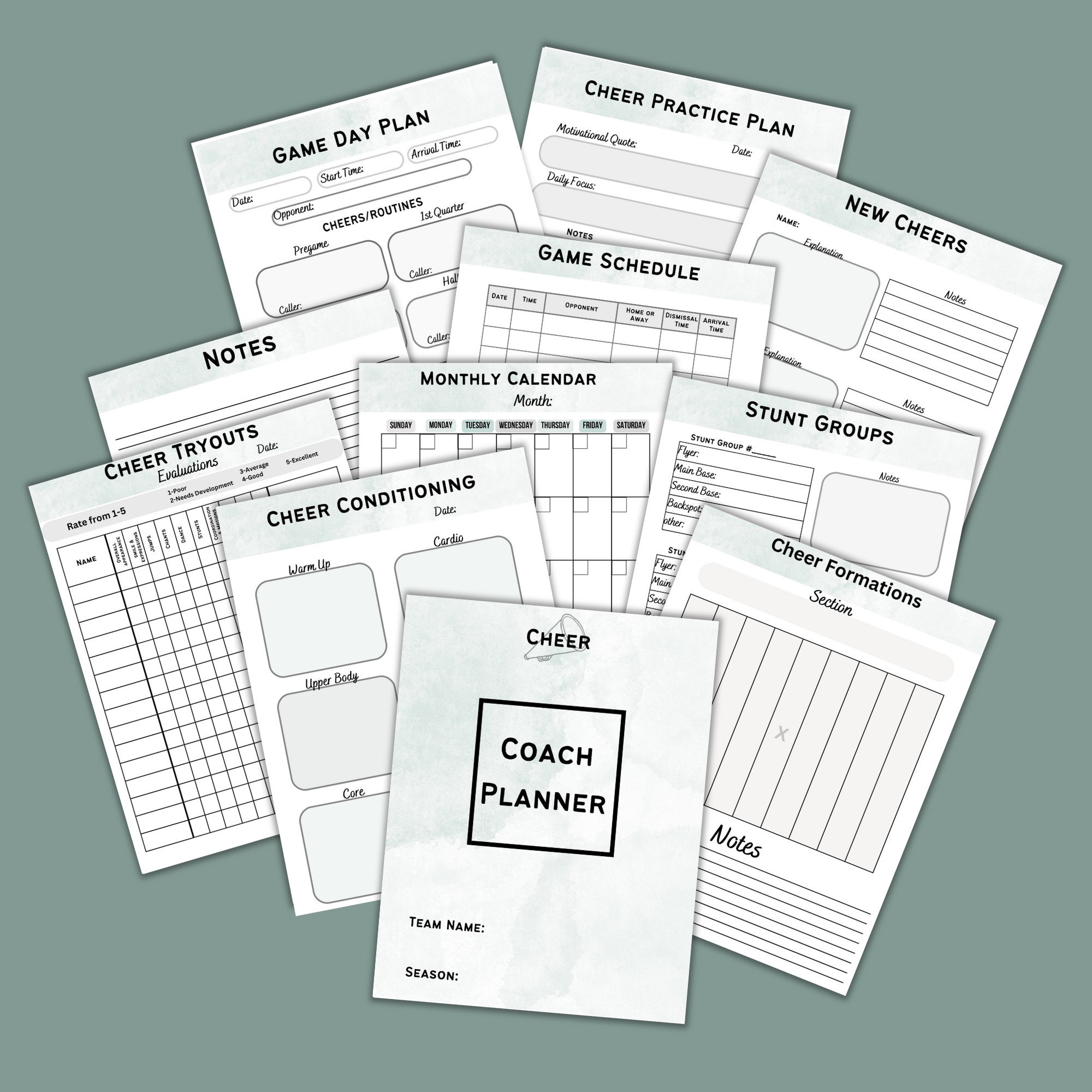 PDF Cheer Coach Planner, Printable Cheer Planner, Cheer Season Planner ...