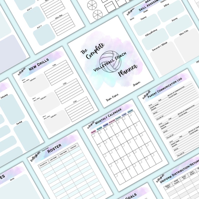 Printable Volleyball Coach Planner, Coaching Planner, Volleyball ...
