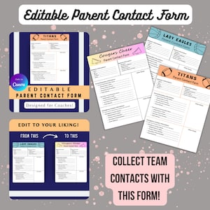 Cheer Coach Bundle, Cheer Coach Planners, Editable Cheer Forms ...