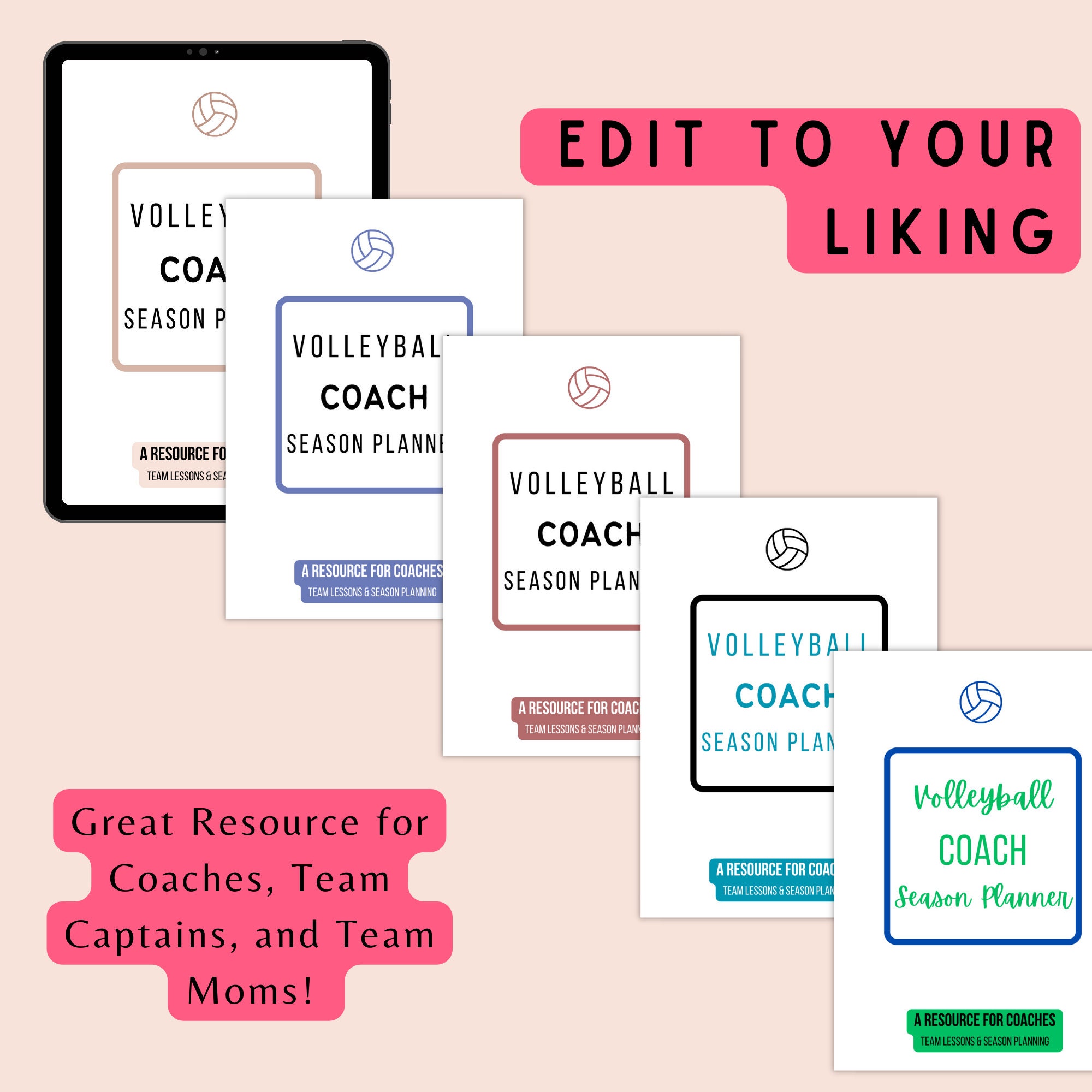 Editable Volleyball Planner, Volleyball Coach Planner, Editable ...