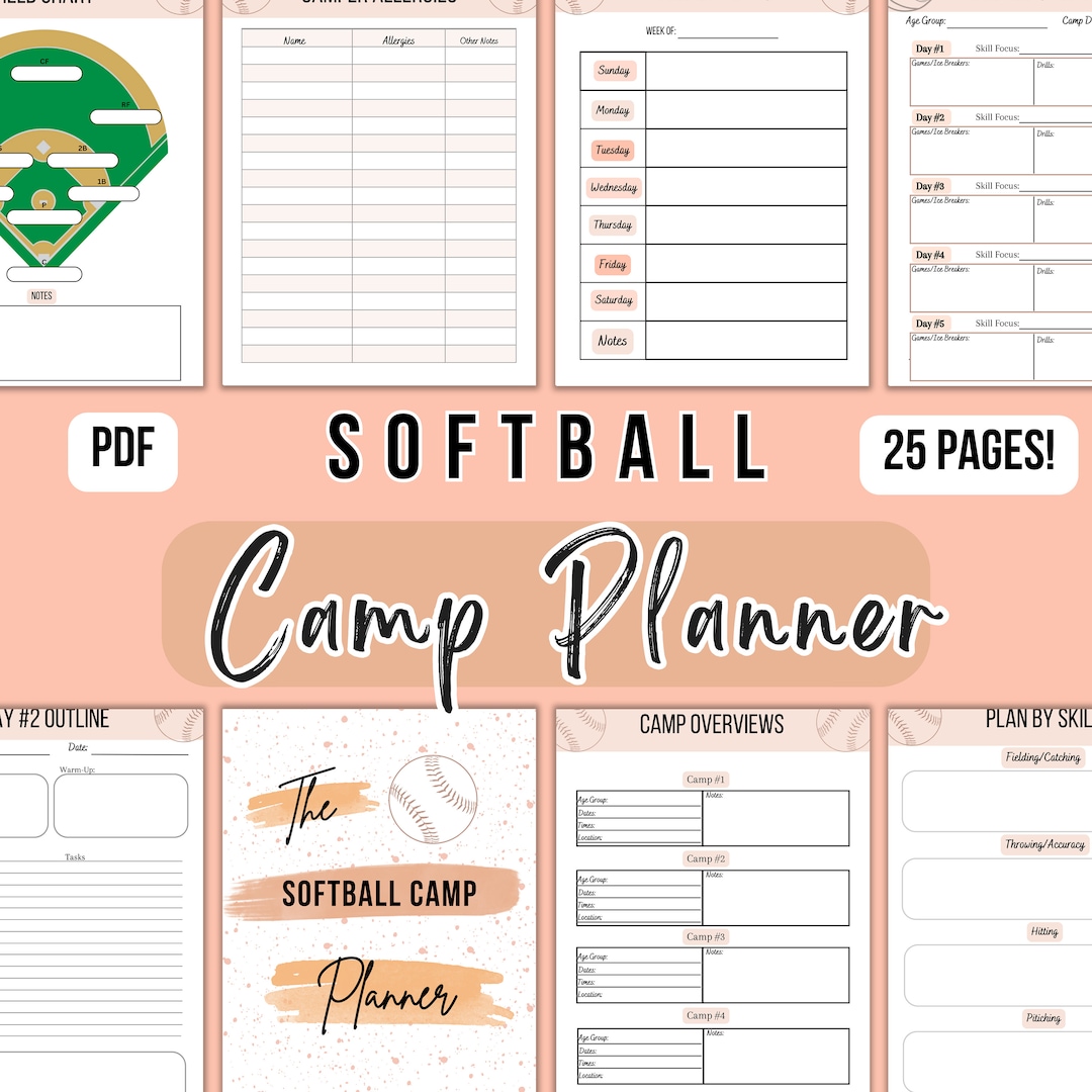 Softball Camp Planner, Softball Coach Planner, Softball Camp Planner ...