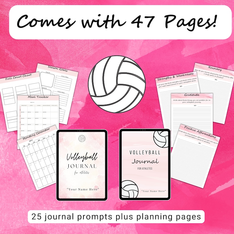 Editable Volleyball Journal for Athletes, Volleyball Athlete Journal ...