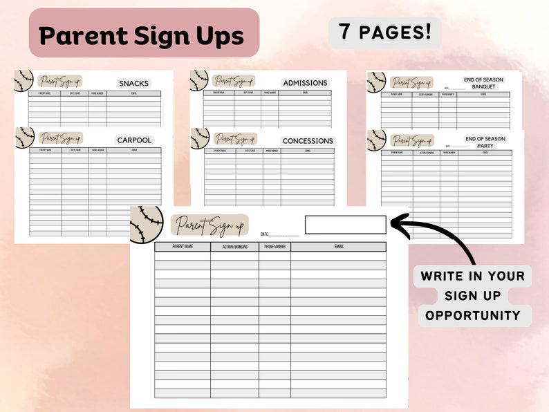Softball Team Mom Planner, Softball Planner, Softball Mom Planner ...