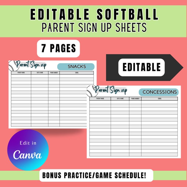 Editable Volleyball Sign Up, Editable Volleyball Schedule, Volleyball ...