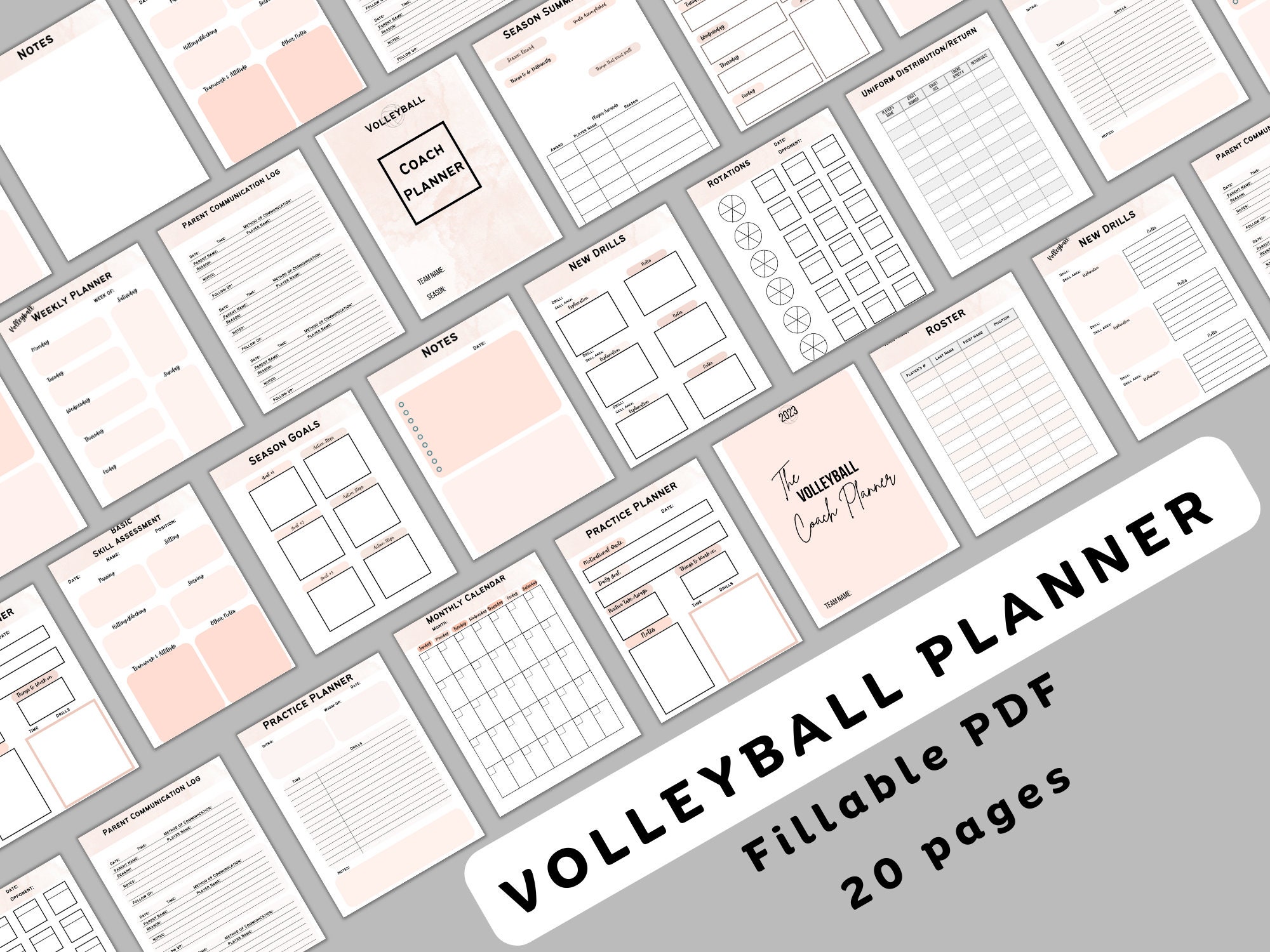 Fillable Volleyball Planner, Volleyball Coach Planner, Practice Plan ...