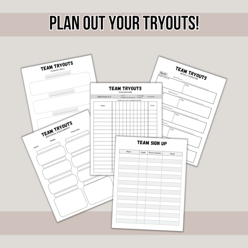 PDF Football Coach Planner, Printable Football Planner, Football Season ...