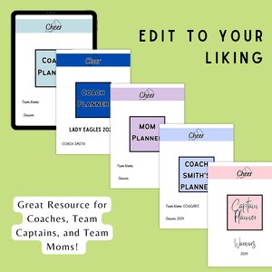 Editable Cheer Planner, Digital Cheer Planner, Cheer Coach Planner ...