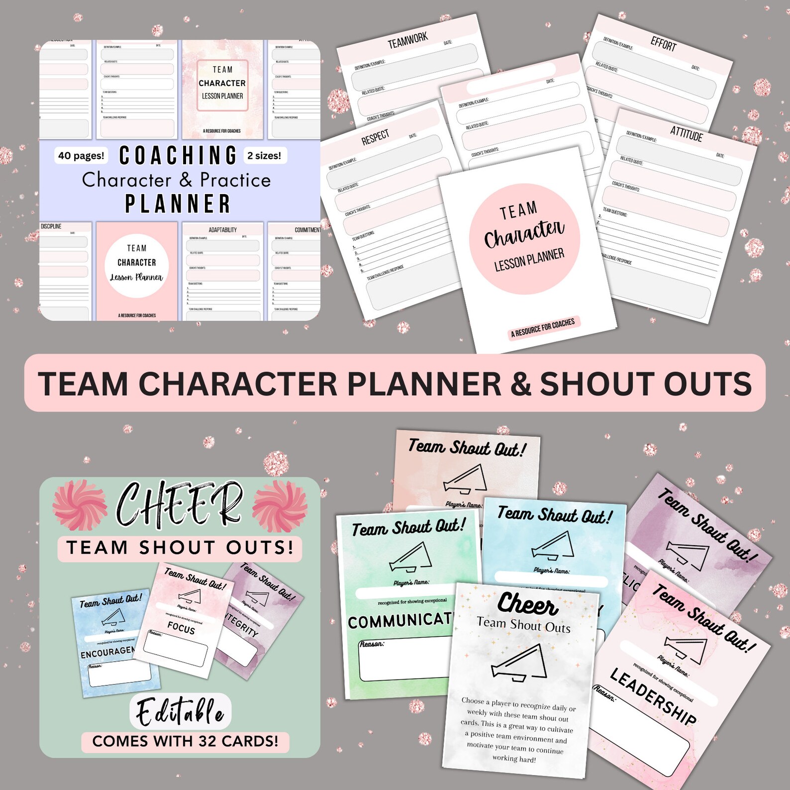 Cheer Coach Bundle, Cheer Coach Planners, Editable Cheer Forms ...