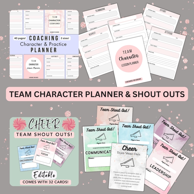 Cheer Coach Bundle, Cheer Coach Planners, Editable Cheer Forms ...