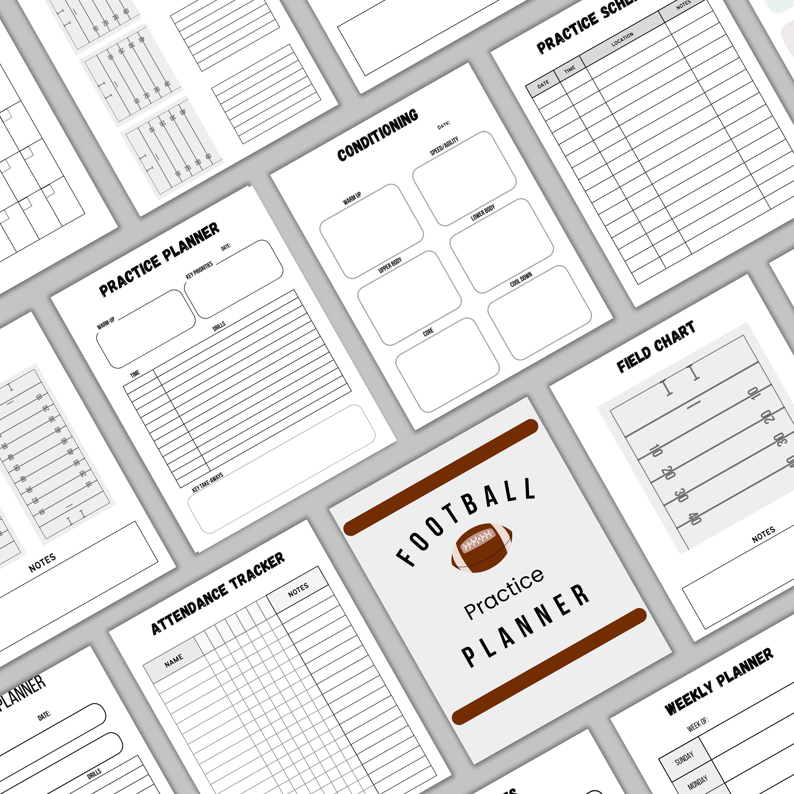 PDF Football Practice Planner, Football Plays, Elementary Football ...