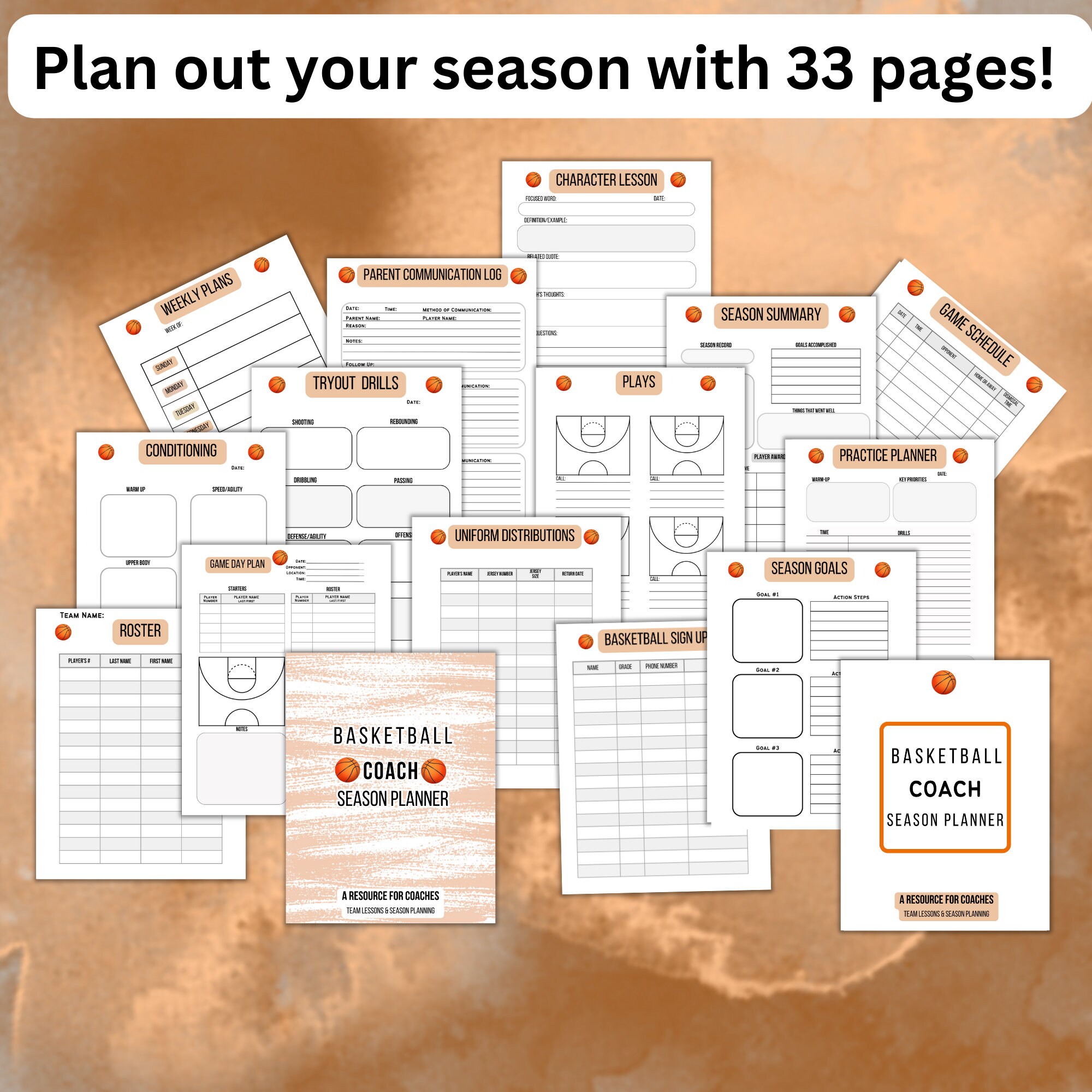 PDF Basketball Planner, Basketball Coach Guide, Basketball Season ...