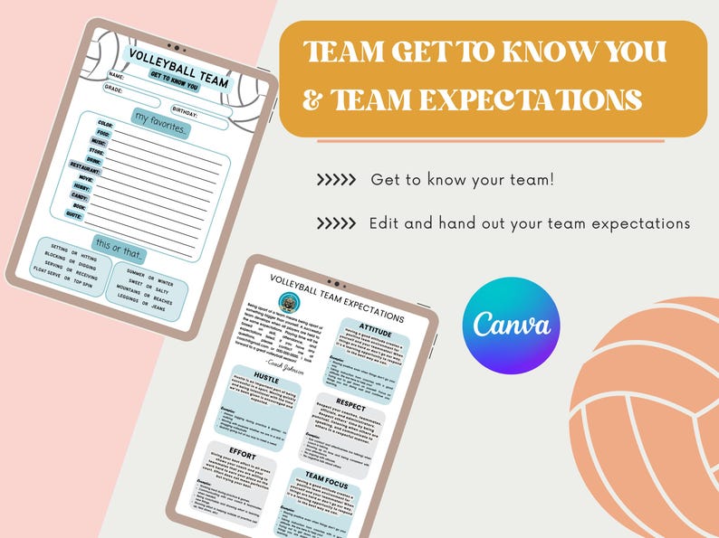 Volleyball Coach Bundle, Digital Download, Volleyball Planners ...