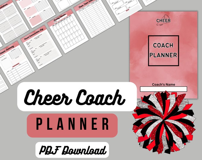 PDF Cheer Coach Planner, Printable Cheer Planner, Cheer Season Planner ...
