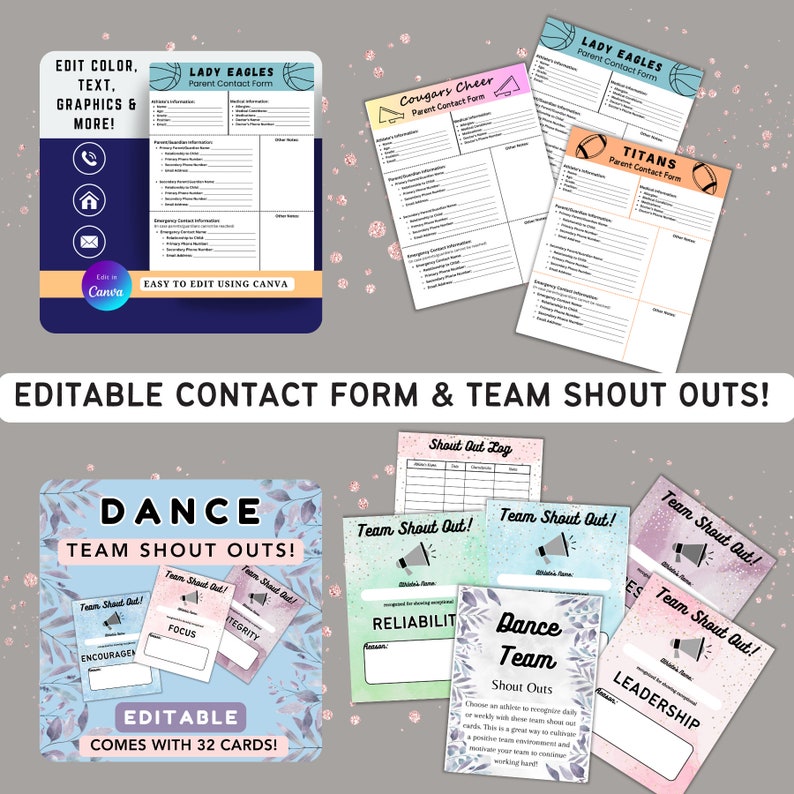 Digital Dance Coach Bundle, Dance Coach Planners, Editable Dance Forms ...
