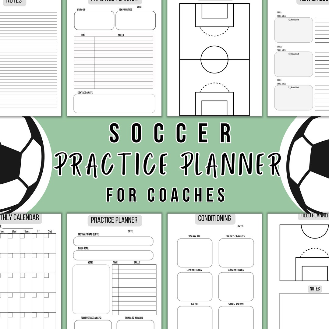 Soccer Practice Planner for Coaches, Soccer Coach Planner, Soccer ...