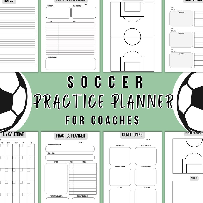Soccer Practice Planner for Coaches, Soccer Coach Planner, Soccer ...