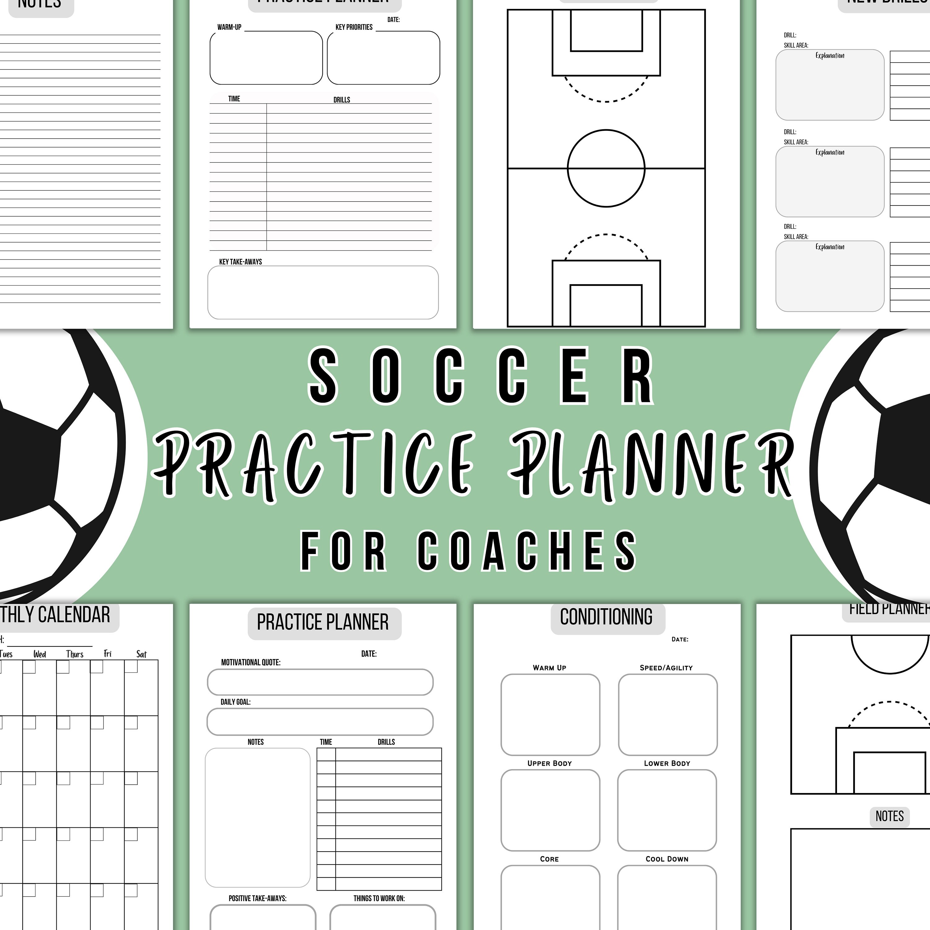 Soccer Practice Planner for Coaches, Soccer Coach Planner, Soccer ...