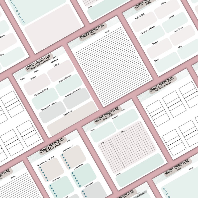 Volleyball Tryout Planner, Volleyball Tryout Templates, Volleyball ...