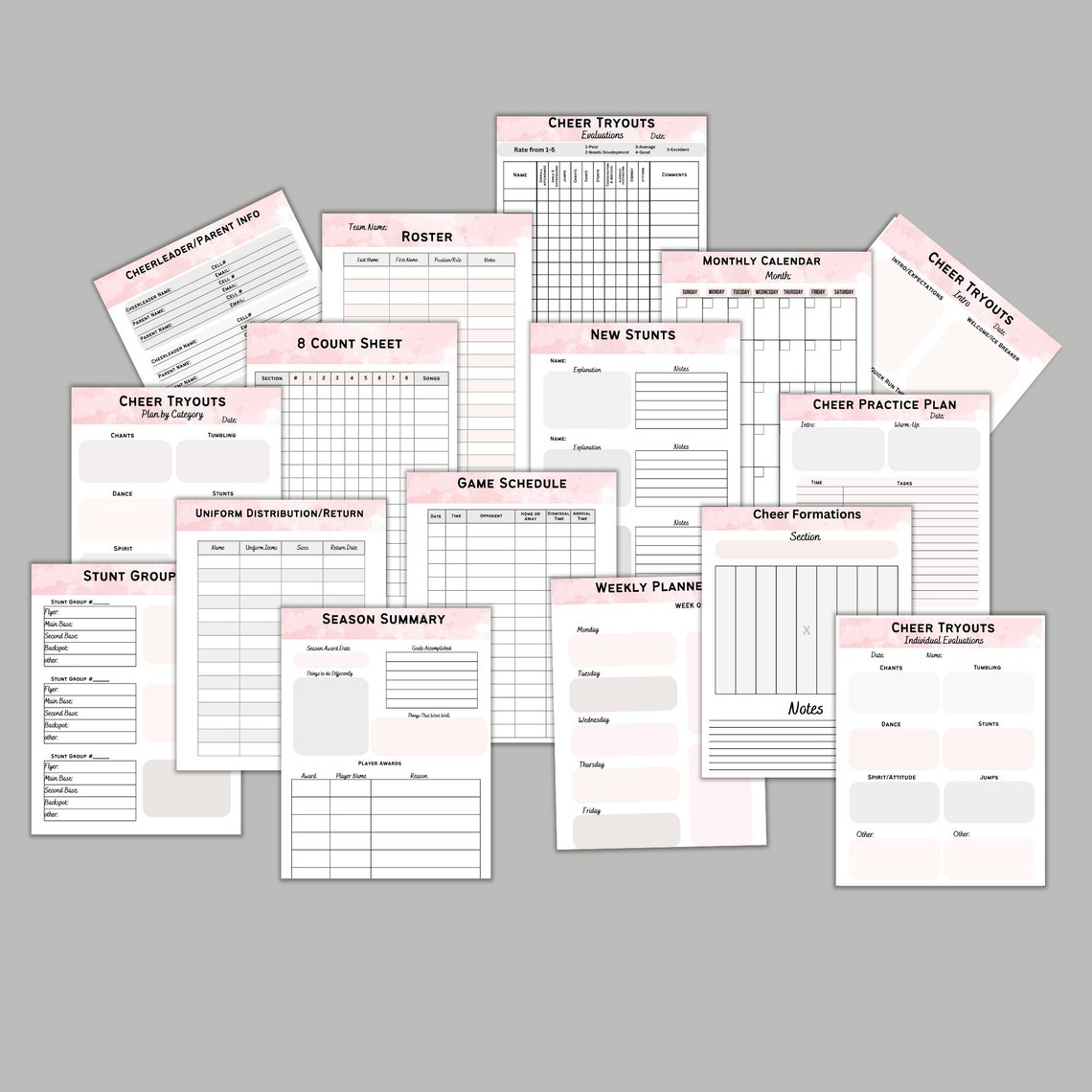 Cheer Coach Planner, Printable Cheer Planner, Cheer Season Planner ...
