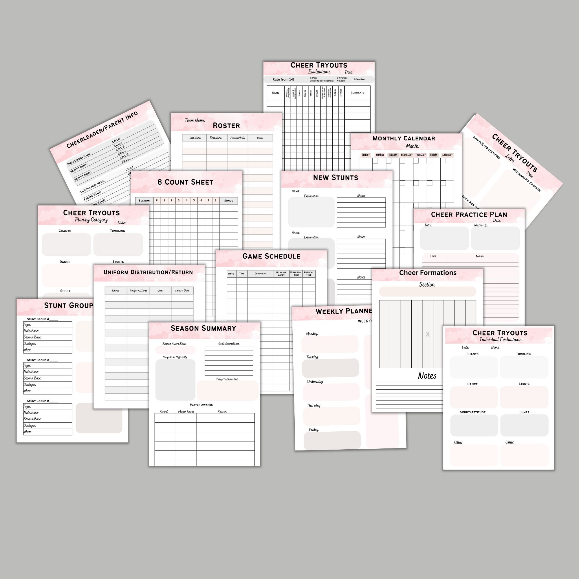 Cheer Coach Planner, Printable Cheer Planner, Cheer Season Planner ...