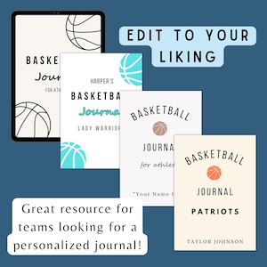 Editable Basketball Journal for Athletes, Basketball Team Journal ...