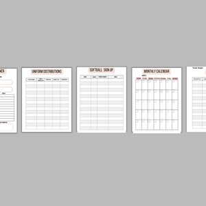 Softball Coach Planner, Softball Season Planner, Printable Planner ...
