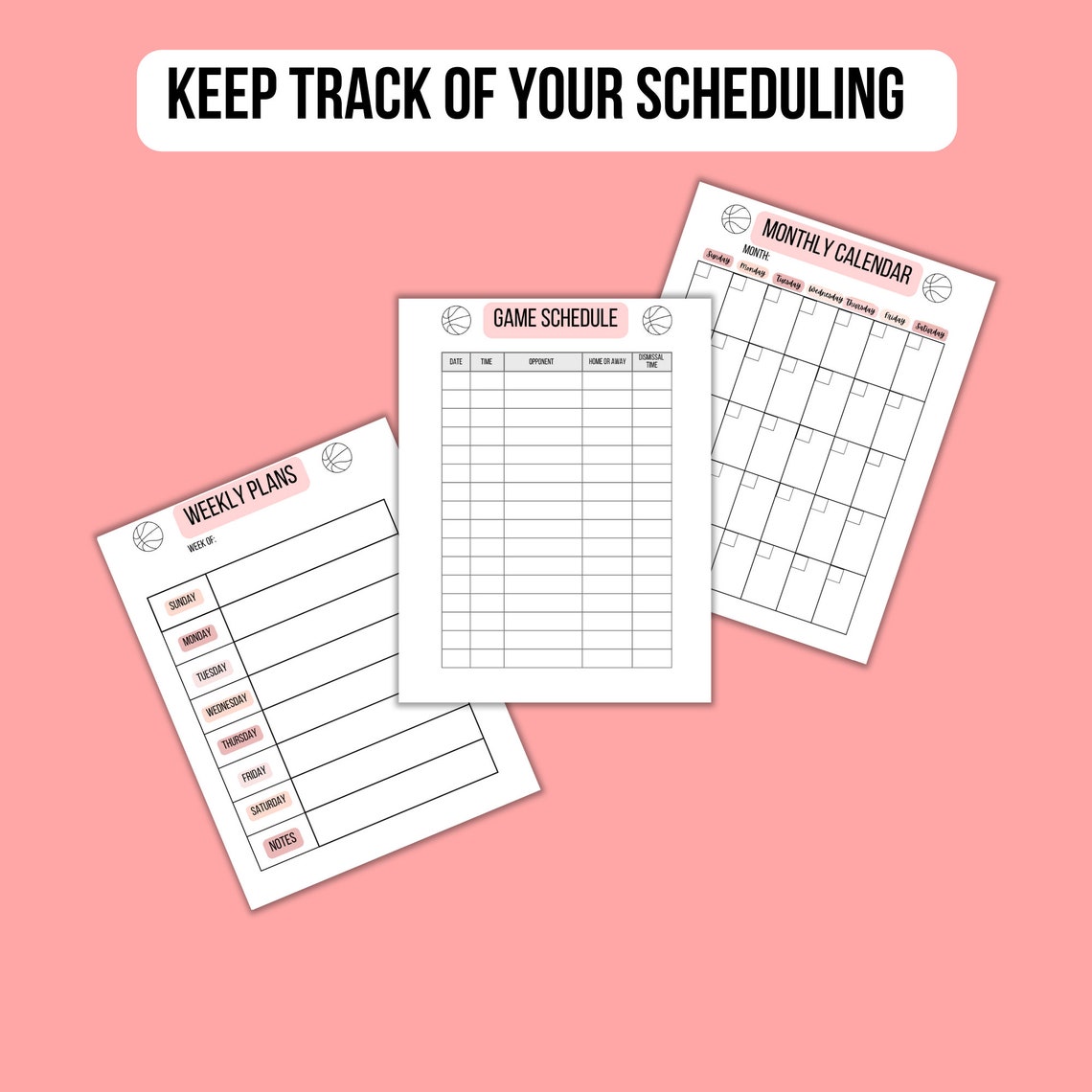 Basketball Planner, Basketball Coach Planner, Basketball Season Planner ...