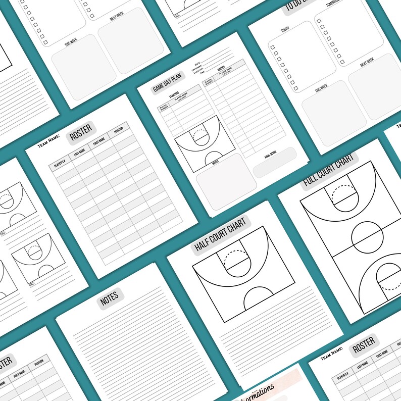 Basketball Game Day Planner, PDF Basketball Planner, Basketball Coach ...
