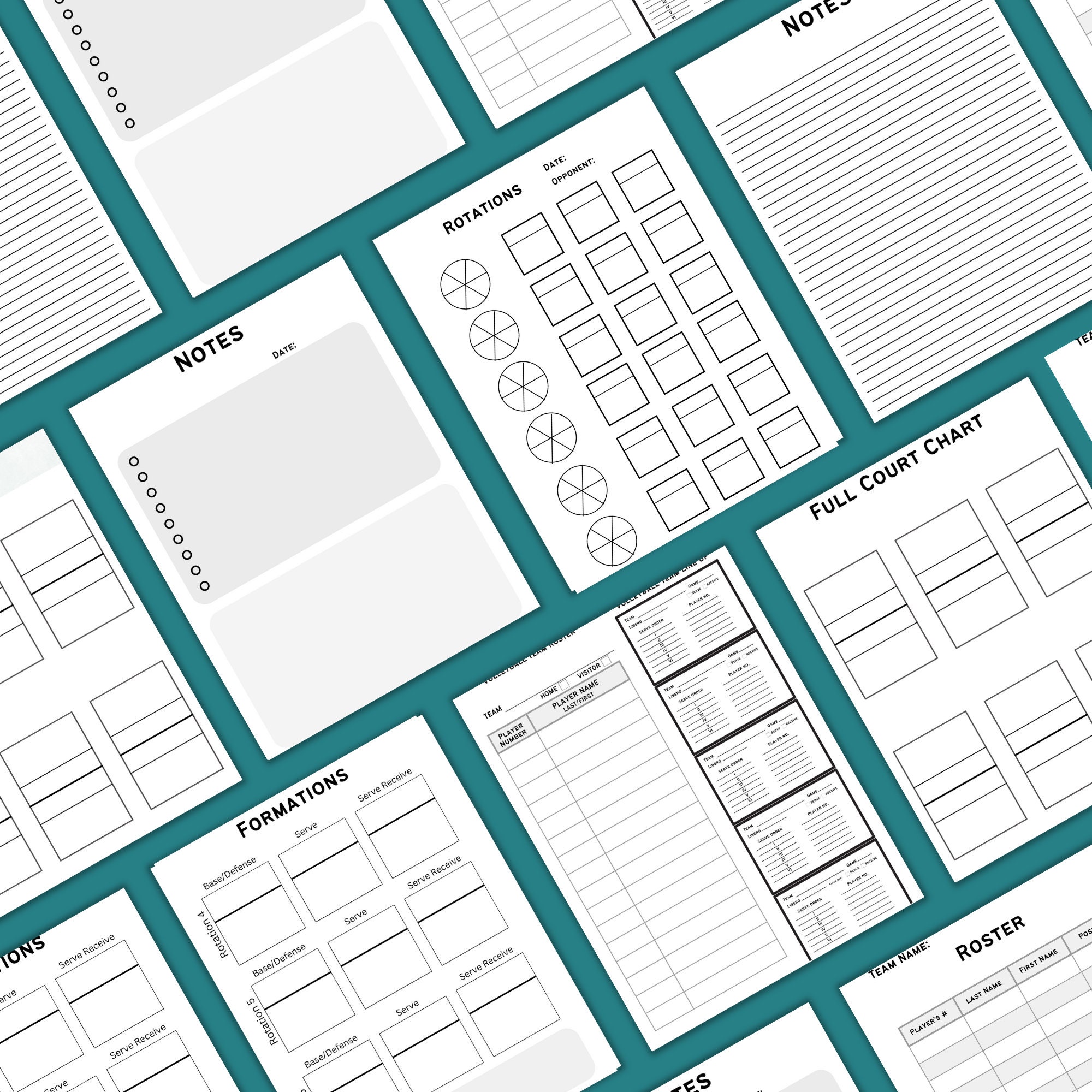 PDF Volleyball Game Day Planner, Volleyball Planner, Volleyball Forms ...