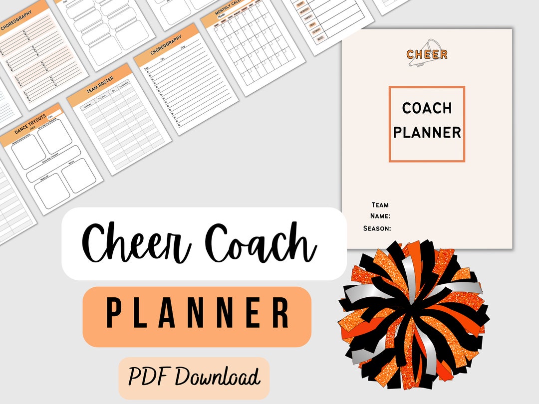Cheer Coach Planner, Printable Cheer Planner, Cheer Season Planner ...