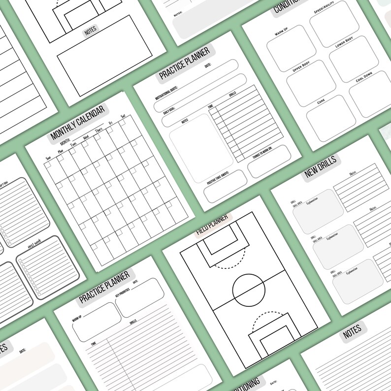 Soccer Practice Planner for Coaches, Soccer Coach Planner, Soccer ...
