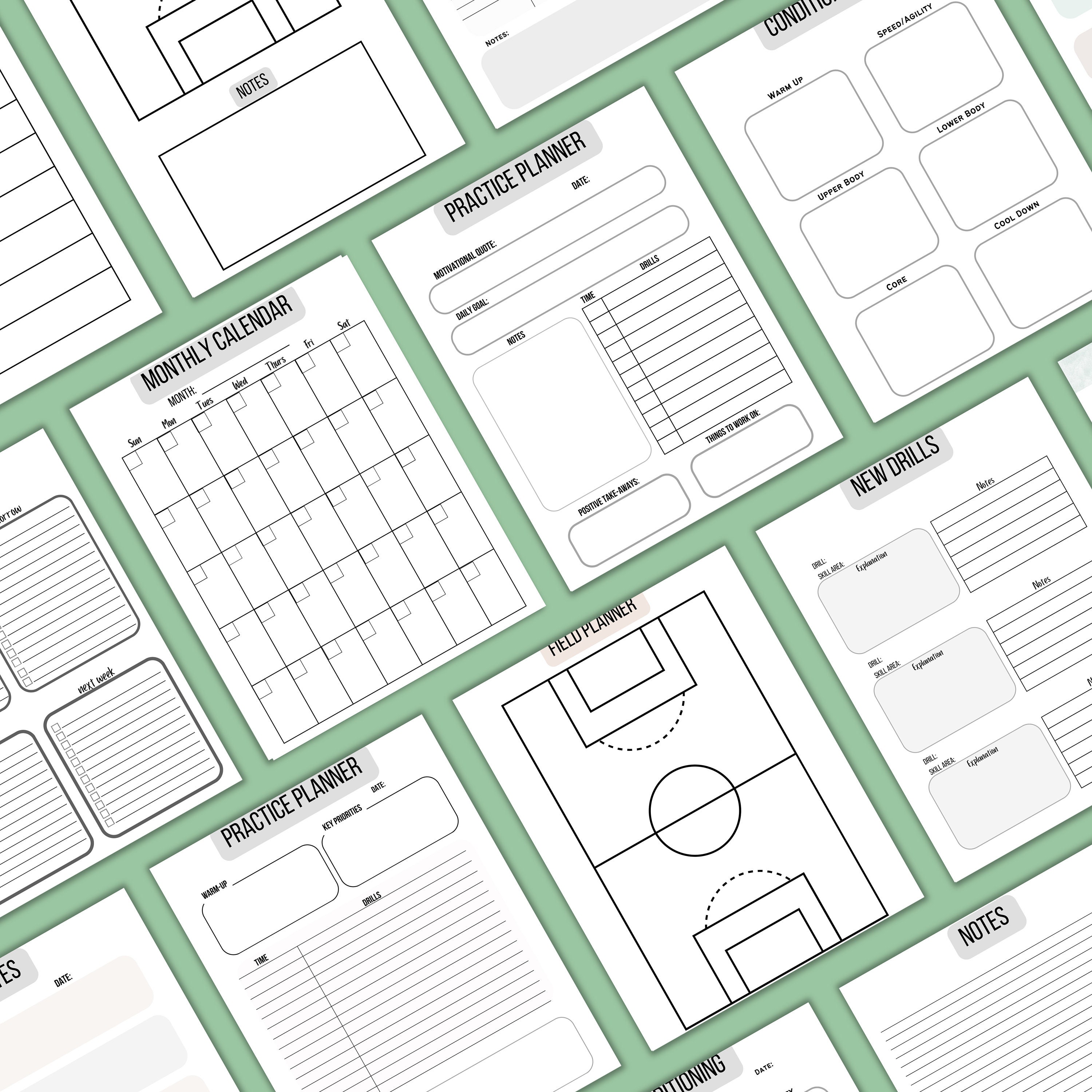 Soccer Practice Planner for Coaches, Soccer Coach Planner, Soccer ...