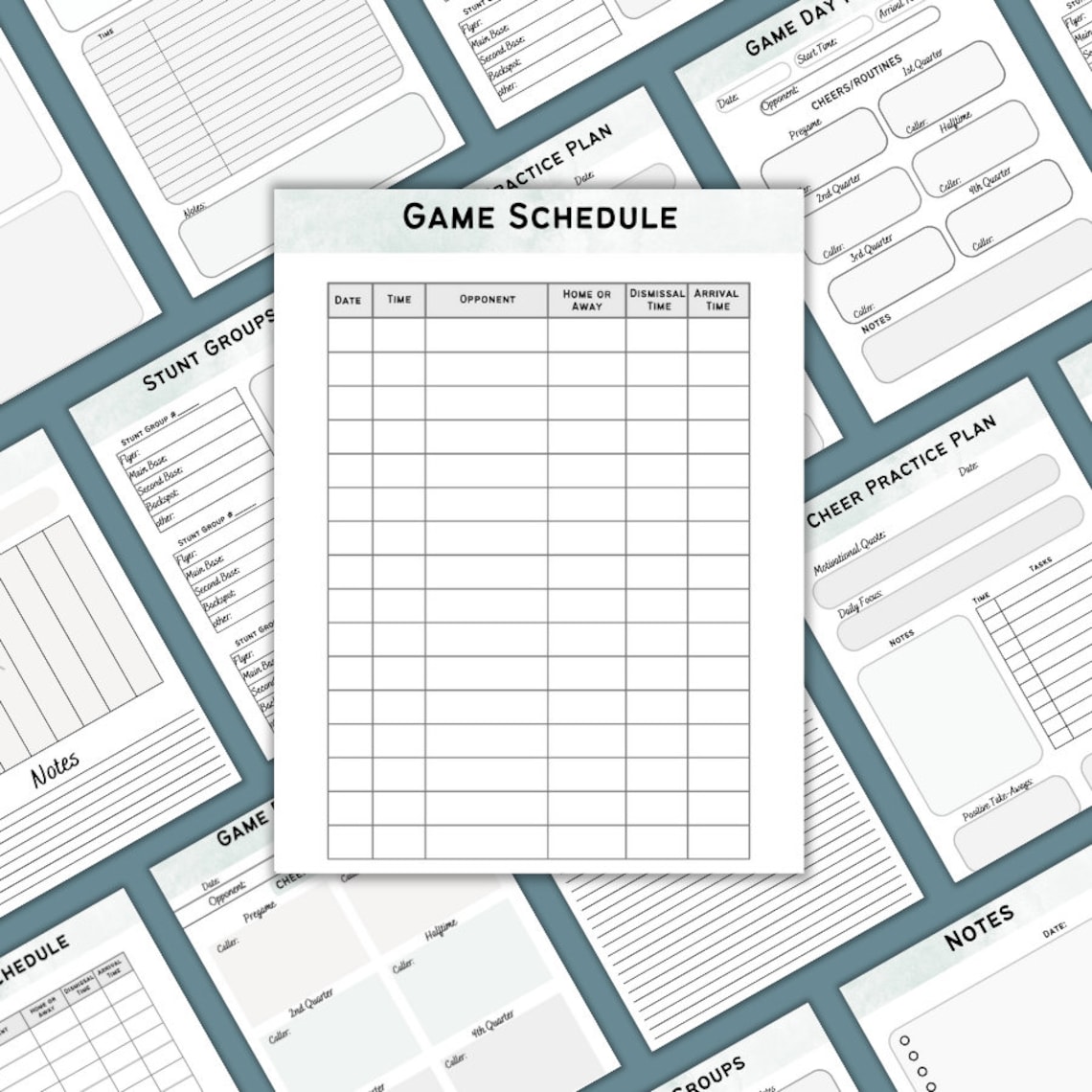PDF Cheer Practice Planner, Cheer Game Day Planner, Cheer Coach Planner ...