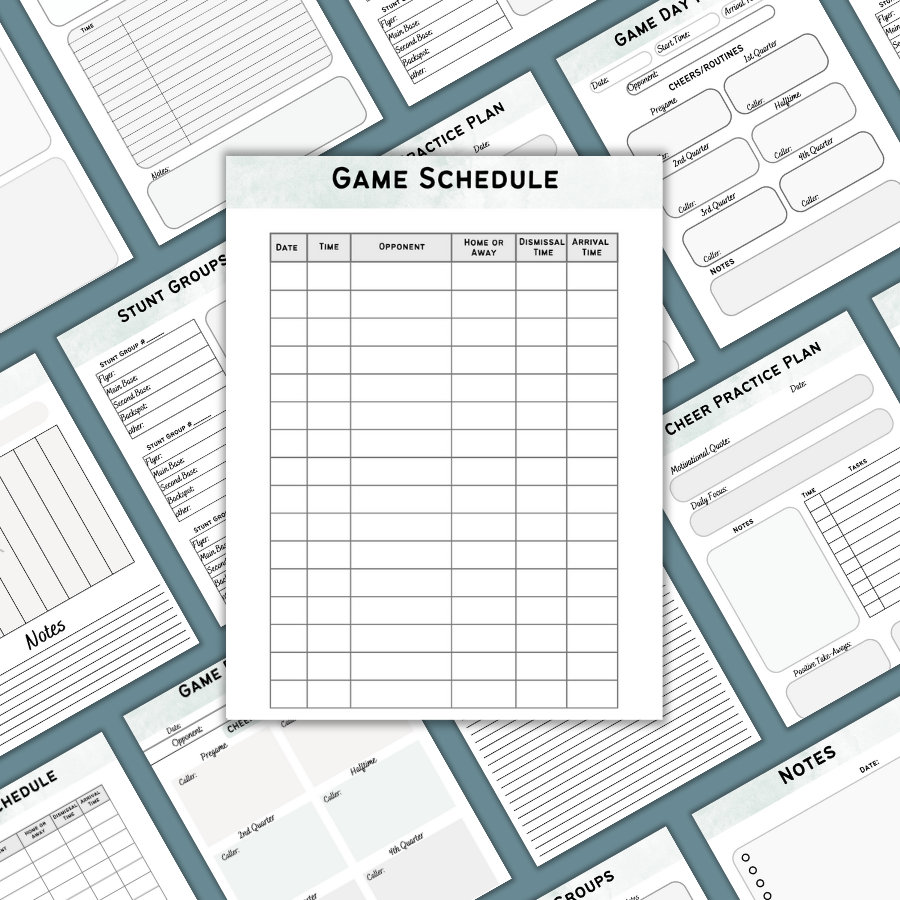 PDF Cheer Practice Planner, Cheer Game Day Planner, Cheer Coach Planner ...