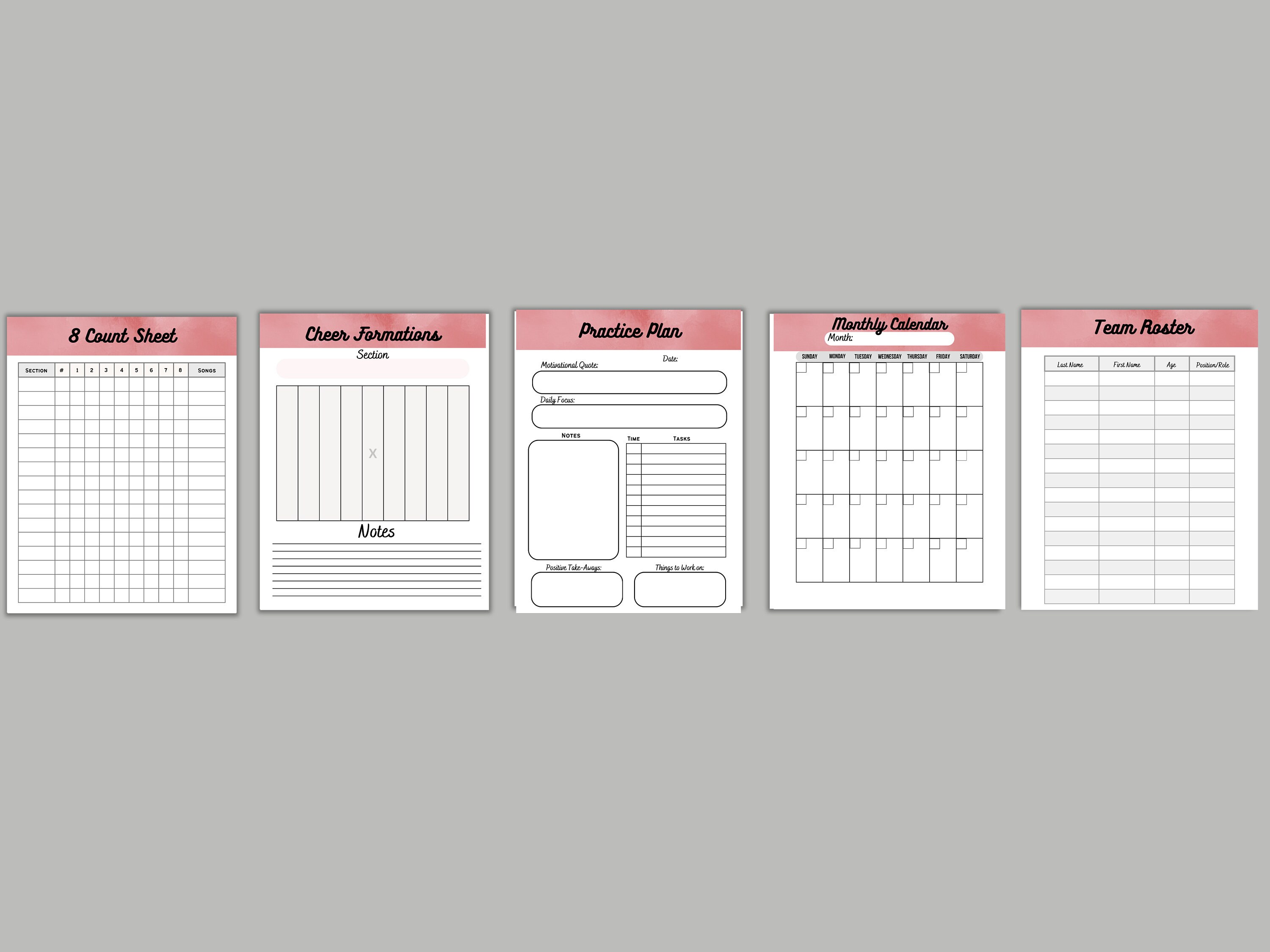 Cheer Coach Planner, Printable Cheer Planner, Cheer Season Planner ...